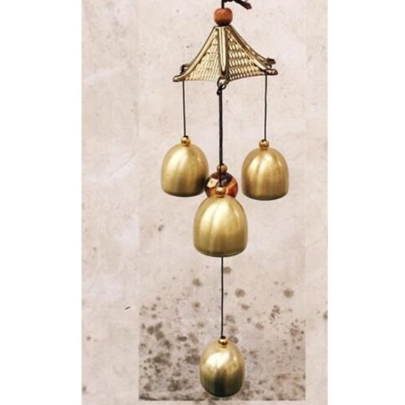 Boutique | Accents | Wind Chime Metallic Golden Pagoda Style Small 4 ...